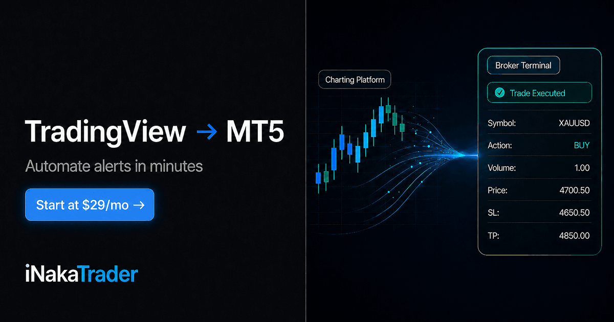 Automated XAUUSD Trading: Gold Signals from TradingView to MT5